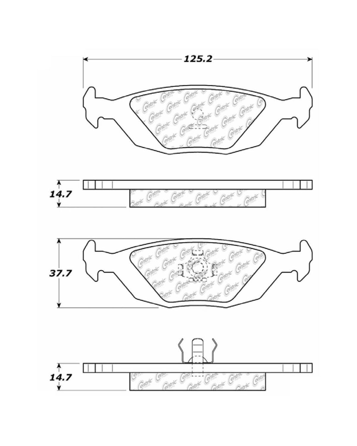 Disc Brake Pad Set-C-TEK Semi-Metallic Centric 102.03220 for sale ...